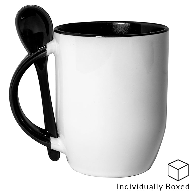 Two Tone Sublimation mug with Spoon – Dye Sublimation Supplies