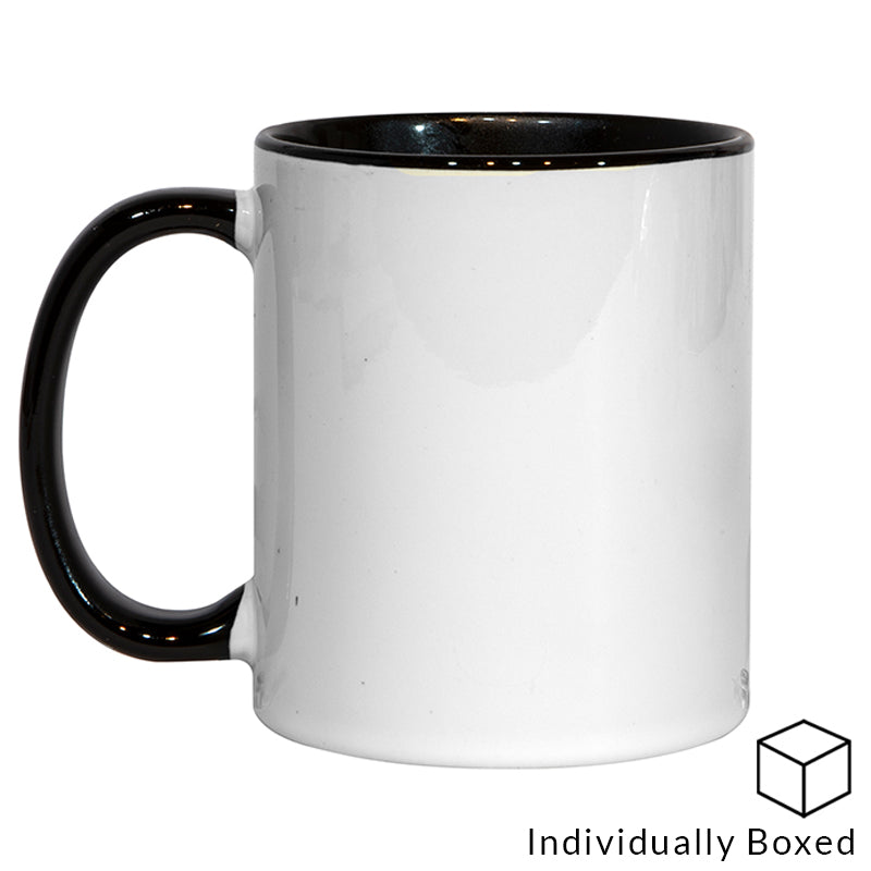 11oz Black Inner & Handle Sublimation Mug – Dye Sublimation Supplies