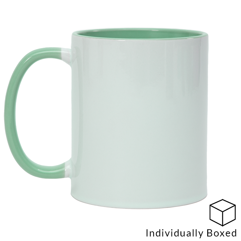 11oz Mint Green Inner & Handle Sublimation Mug – Dye Sublimation Supplies