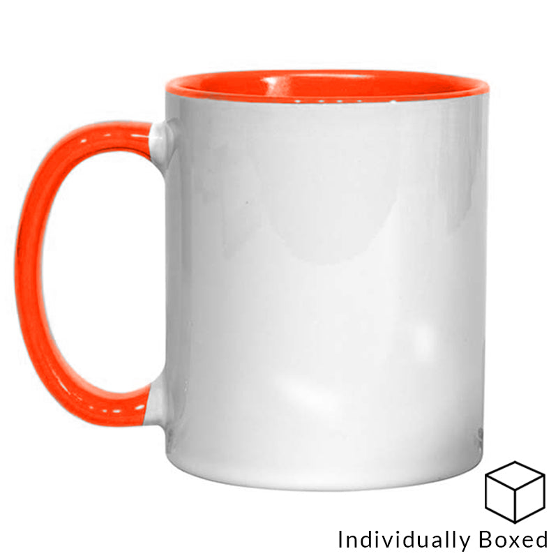 11oz Orange Inner & Handle Sublimation Mug – Dye Sublimation Supplies